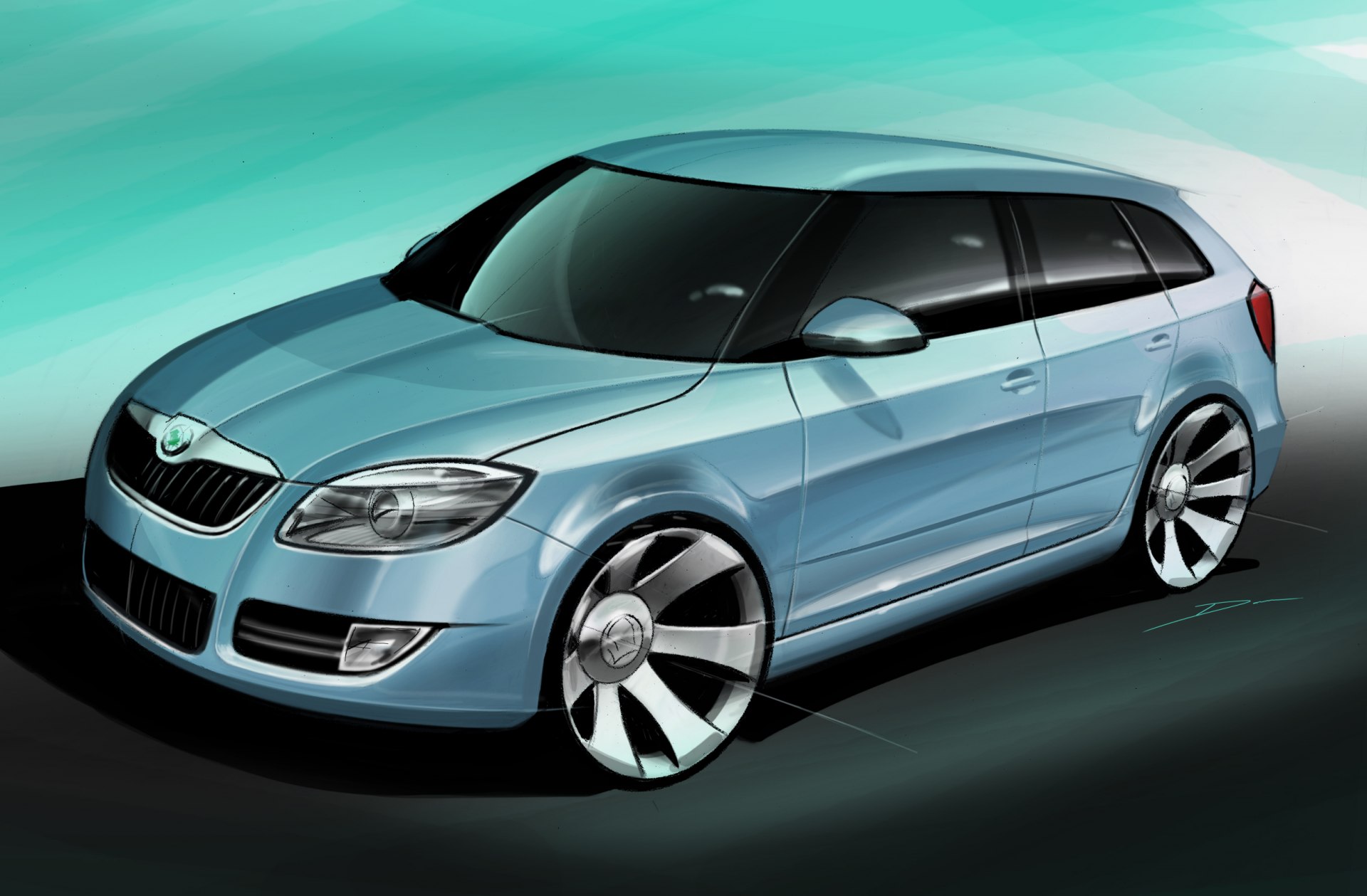 Sketch of the second-generation ŠKODA FABIA COMBI. - Škoda Storyboard