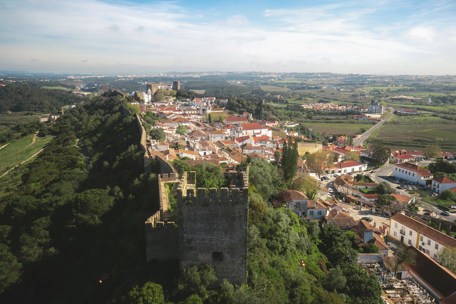 The medieval town of Obidos, a popular destination for newlyweds and ...