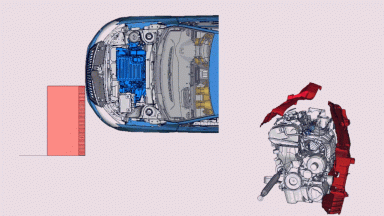 Computer simulation of a frontal impact - Škoda Storyboard