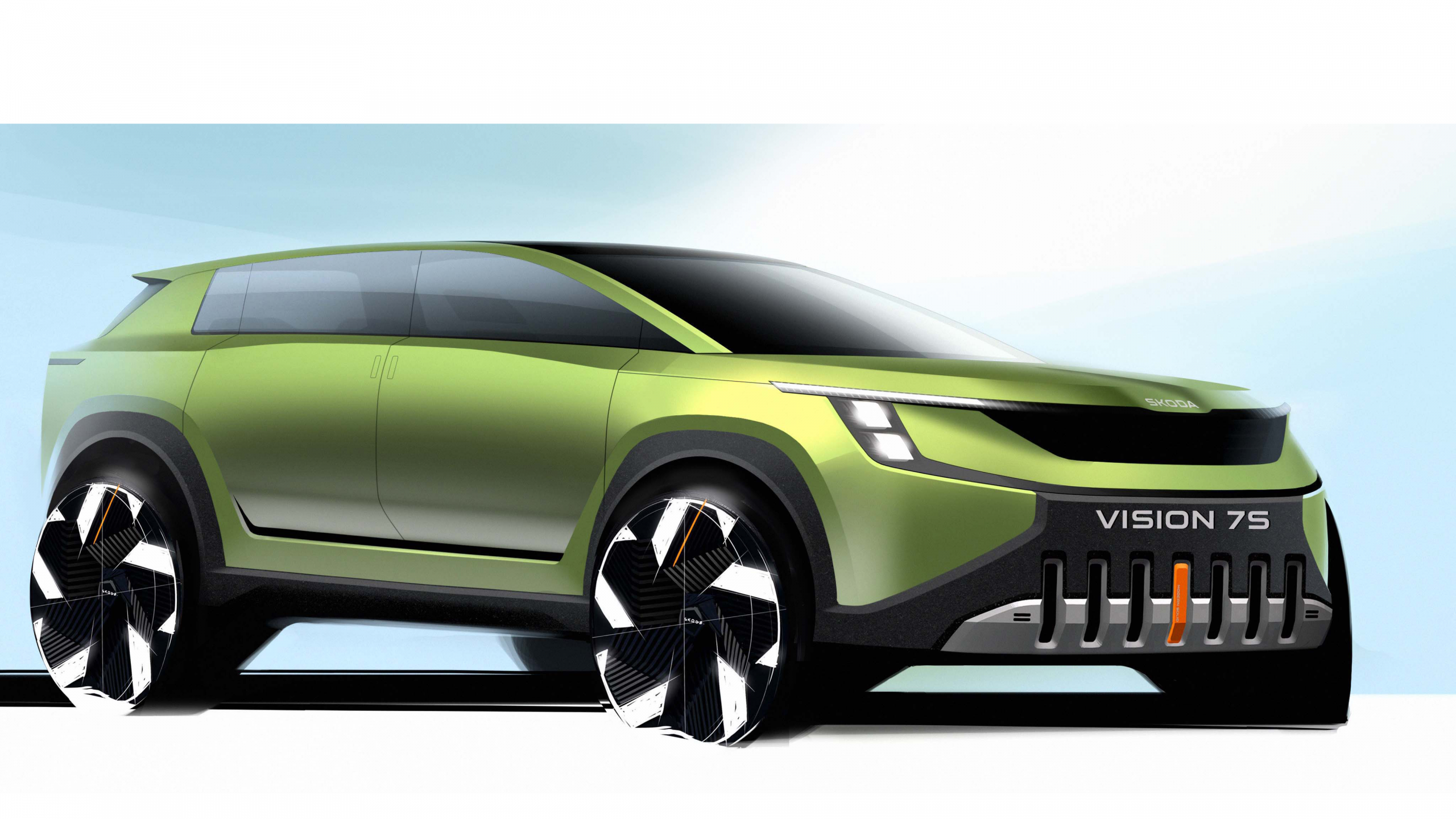 ŠKODA reveals another glimpse of the VISION 7S interior - Škoda Storyboard
