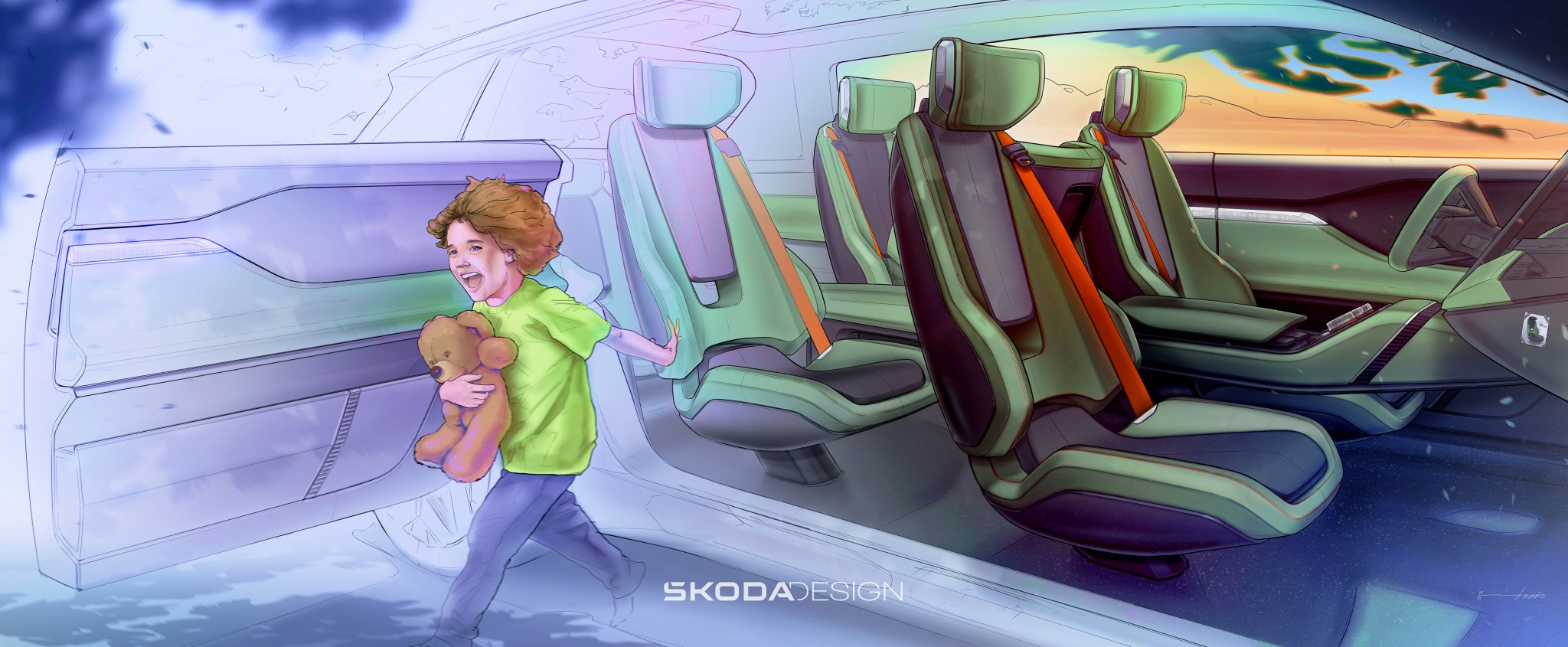 ŠKODA VISION 7S: The right interior for every setting - Škoda Storyboard