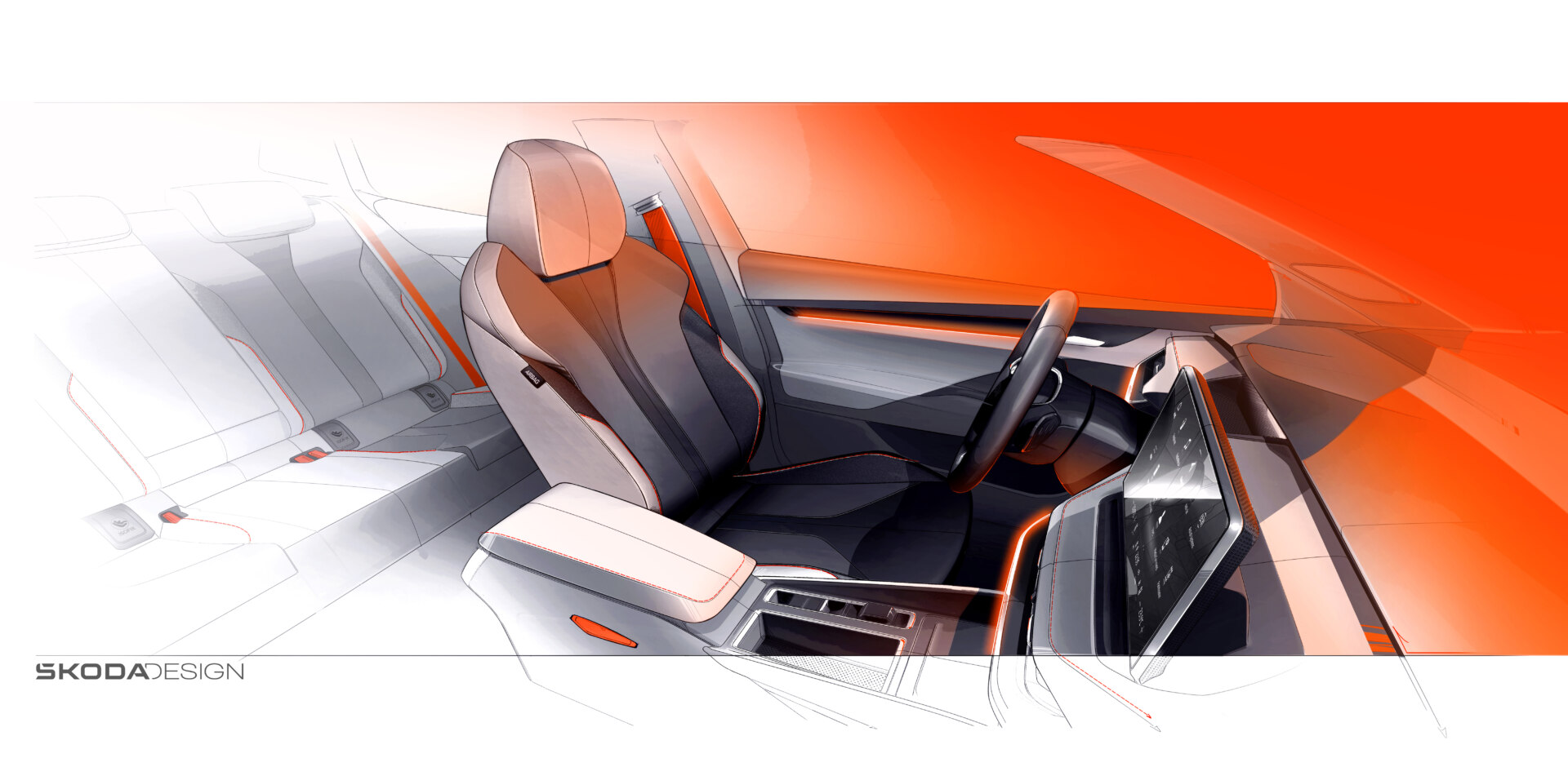 The Škoda Elroq reveals its sustainable interior - Škoda Storyboard