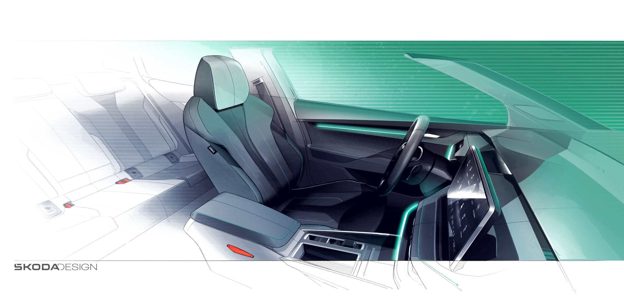 The Škoda Elroq reveals its sustainable interior - Škoda Storyboard