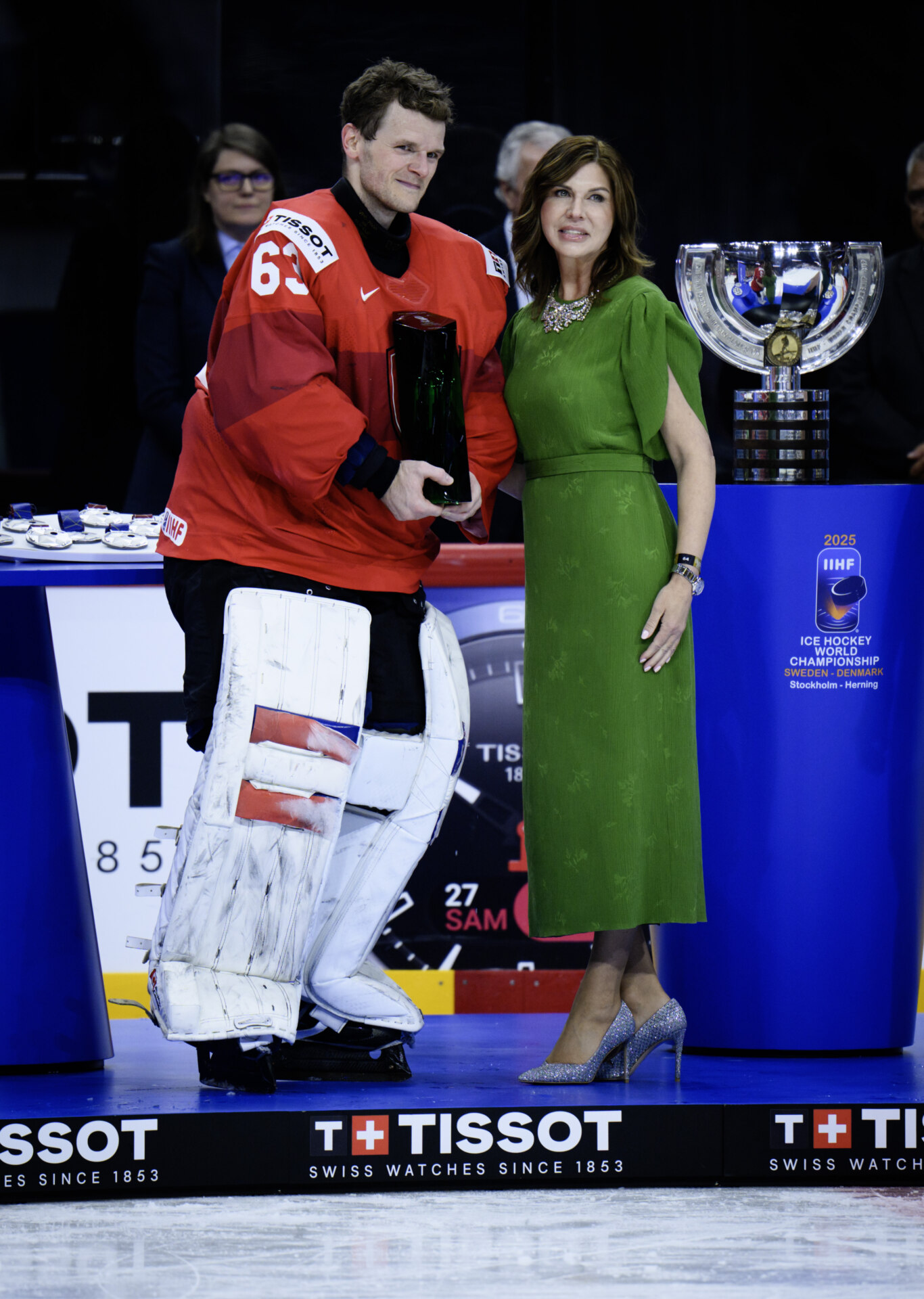 Bernhard Maier presents trophy to Most Valuable Player of IIHF Ice ...