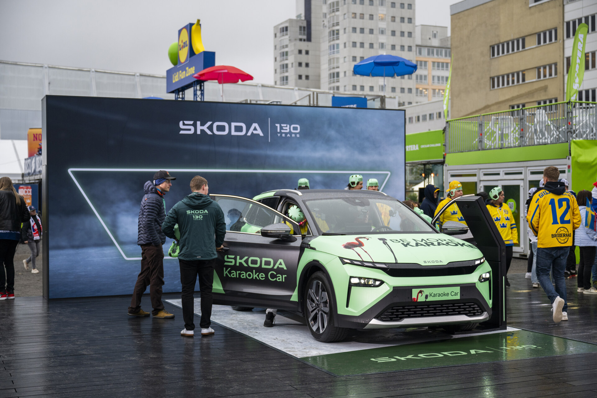 Fan zone near one of the arenas. - Škoda Storyboard